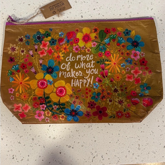 NATURAL LIFE | Bags | Nwt Reversible Floral Zip Pouch With ...
